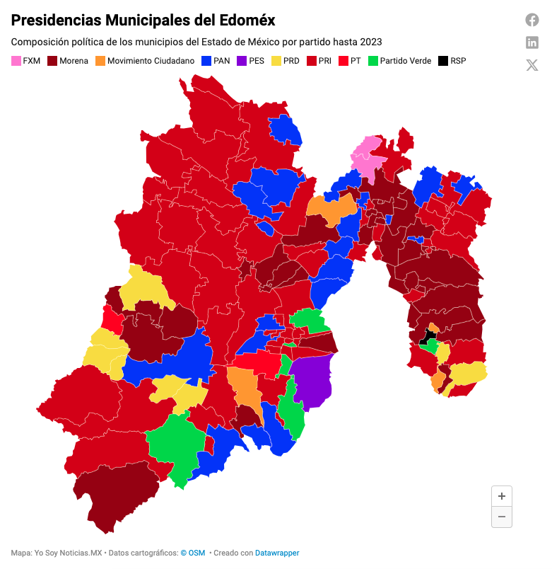 Composición política de las 125 presidencias municipales del Estado de ...